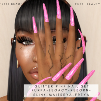 Second Life Marketplace - Glitter Pink Nail Set