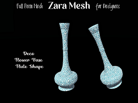 Second Life Marketplace - ZM - Deco - Flower Vase Flute Shape FULL PERMS