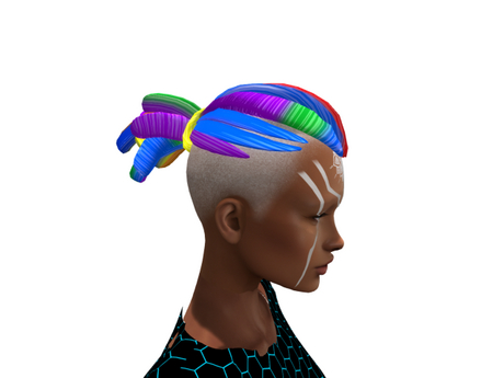 Second Life Marketplace - Cyberpunk hair - Dreadlock ponytail