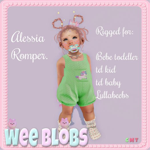 Second Life Marketplace - {Wee Blobs} Alessia Romper Green