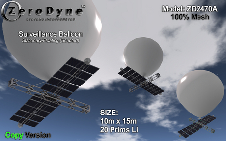 Second Life Marketplace - ZD2470A Surveillance Balloon (Stationary ...
