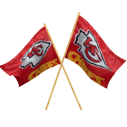 Second Life Marketplace - SUPER BOWL KC CHIEF HAND FLAGS (BOXED)