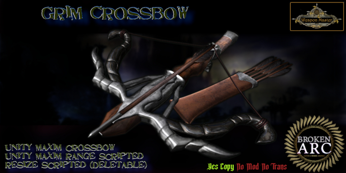 Second Life Marketplace - Grim Crossbow - Unity Maxim Crossbow (UM v2.5 ...