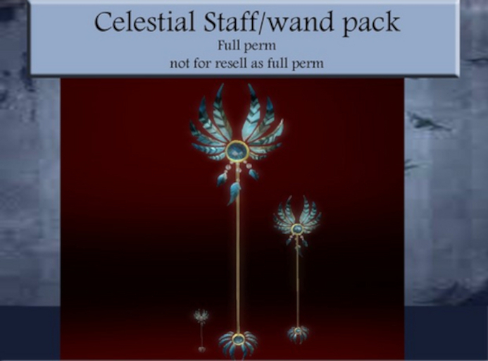 Second Life Marketplace - celestial staff Set~ Blue