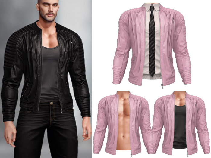 Second Life Marketplace - BRON - Jason Leather Jacket - Pink