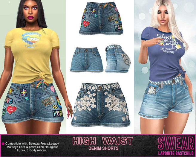 Second Life Marketplace - Denim Shorts High Waist