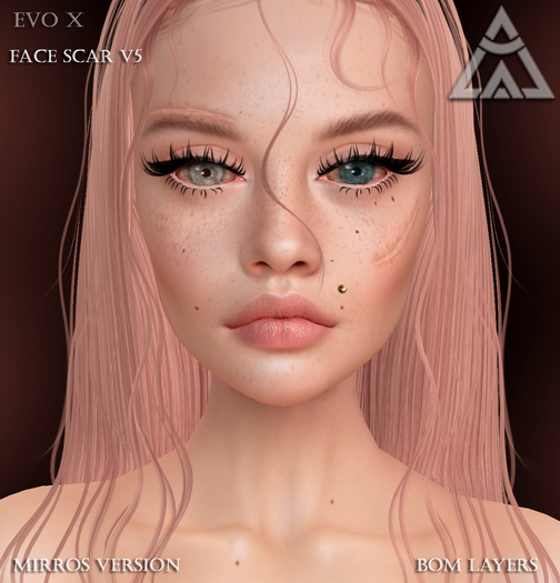 Second Life Marketplace - LAL-FACE SCAR V5 FEMALE LELUTKA EVO X BOM ONLY