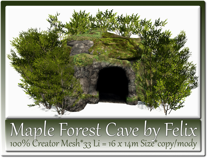 Second Life Marketplace - Maple Forest Cave by Felix 33 Li=16x14m c+m