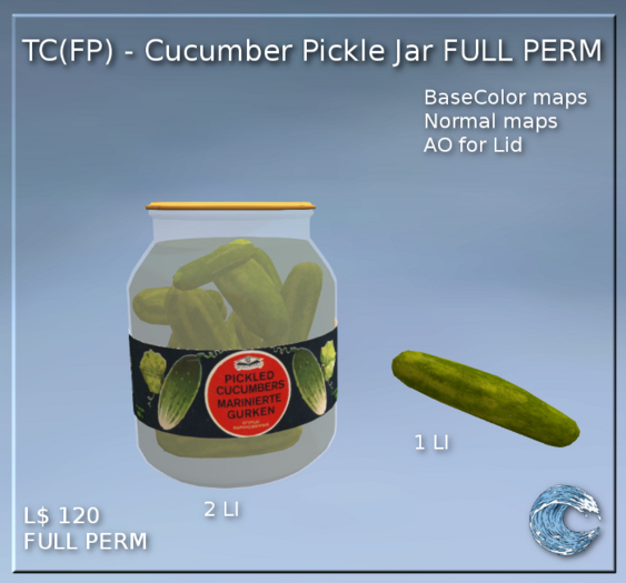 Second Life Marketplace - TC(FP) - Cucumber Pickle Jar FULL PERM