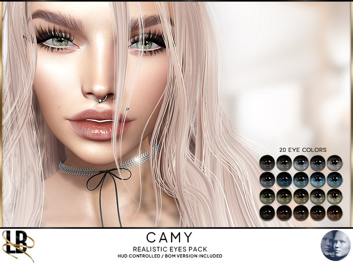 Second Life Marketplace - LB - Camy Realistic Eyes Pack (Genus / BOM)