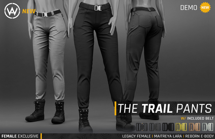 Second Life Marketplace - WAZ - Womens Trail Pants (DEMO)