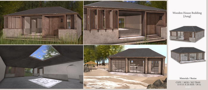 Second Life Marketplace - Howl - Wooden House Building [Jung] 15x21x25 ...
