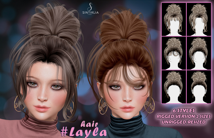 Second Life Marketplace - Sintiklia - Hair Layla - Colors&Ombres