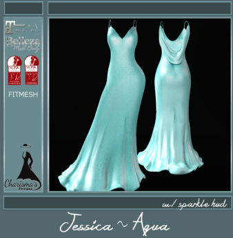 Second Life Marketplace - Charisma's Designs Jessica Aqua (add to unpack)
