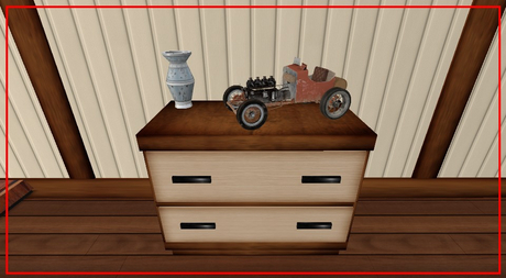 Second Life Marketplace - Chest of drawers with car & vase DECOR