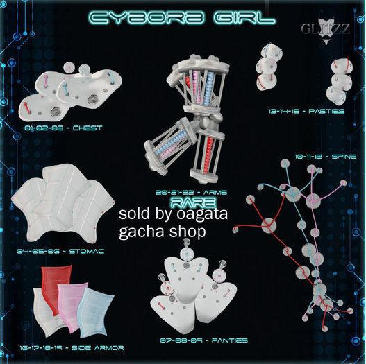 Second Life Marketplace - [Glitzz] Cyborg Girl full set Red