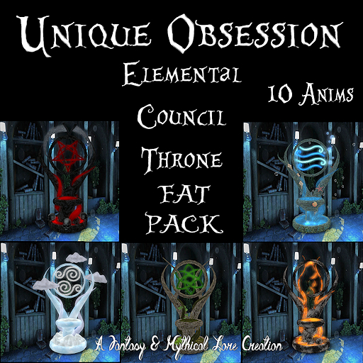 Second Life Marketplace - UO-Elemental Council Throne-Fatpack