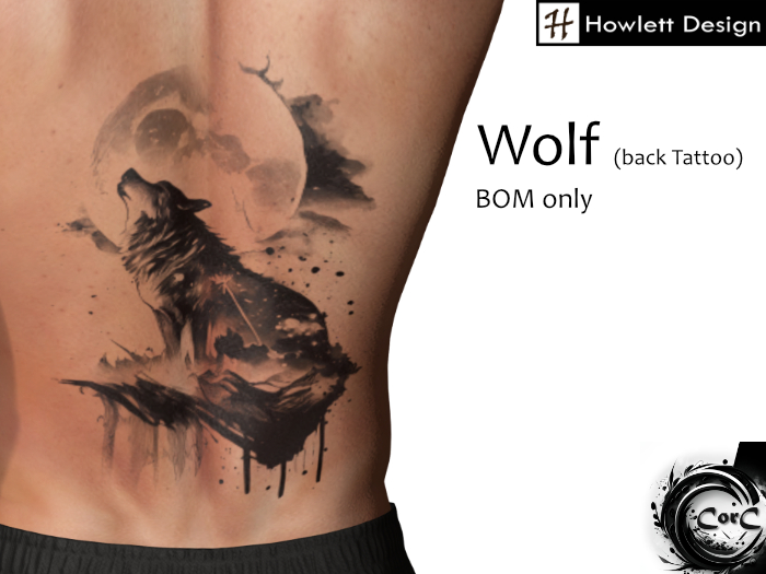 Second Life Marketplace - Wolf (Back Tattoo by HDesign)