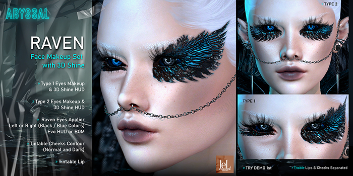 Second Life Marketplace - +ABYSSAL+ RAVEN SET BOM+ 3D Shine LelEvoX
