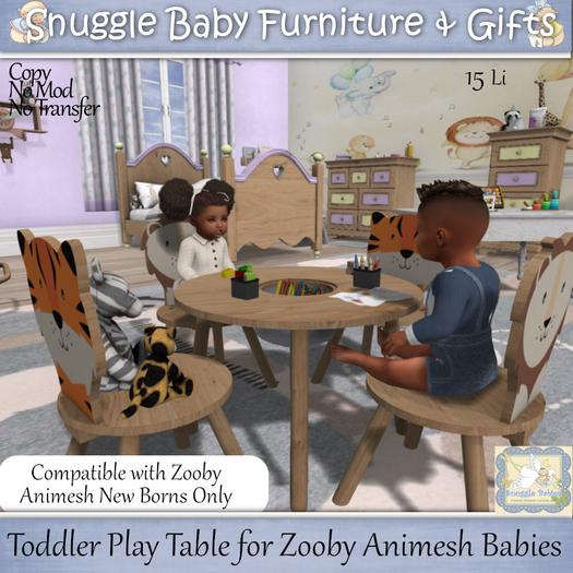 Second Life Marketplace - Toddler Play Table for Zooby Animesh Babies