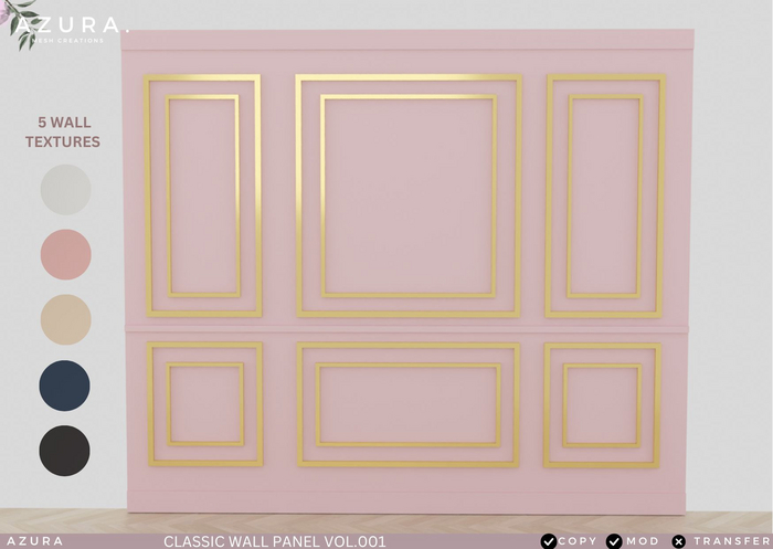 Second Life Marketplace - AZURA ::: CLASSIC WALL PANEL VOL.001 - CHANGE ...