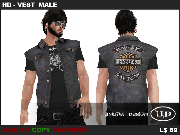 Second Life Marketplace - Umbra Design - Colete / Vest - HD (male) MESH