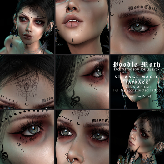 Second Life Marketplace - Strange Magic - Face Tattoo - Fatpack ...