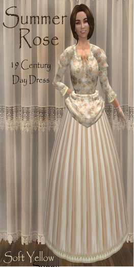 Second Life Marketplace - Summer Roses Day Dress in Yellow