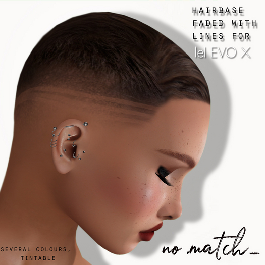 Second Life Marketplace - no.match_ LeL EvoX hairbase " faded/ lines