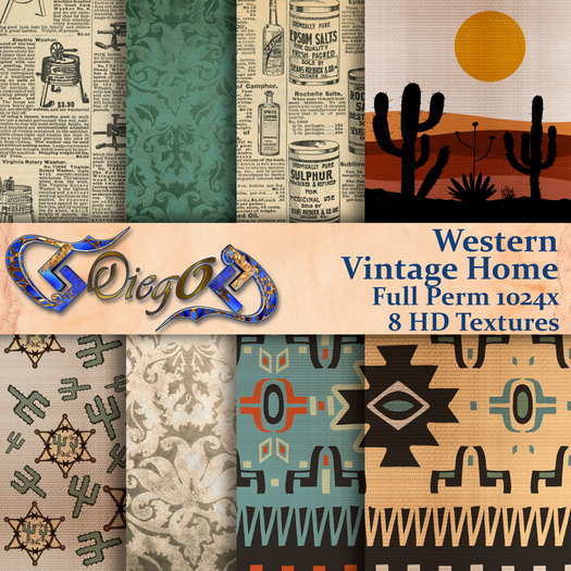 Second Life Marketplace - Diego Textures ~ Western Vintage Home