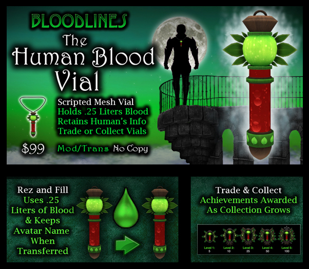 Second Life Marketplace - The Human Blood Vial - Filled