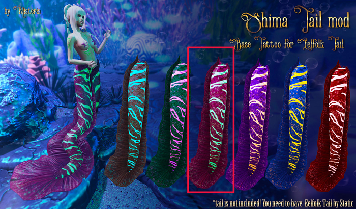 Second Life Marketplace - Misteria - Shima base for Eelfolk Tail - CRIMSON