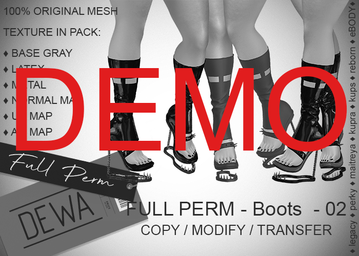 Second Life Marketplace - DEWA - Full Perm - Boots - 02 - Demo