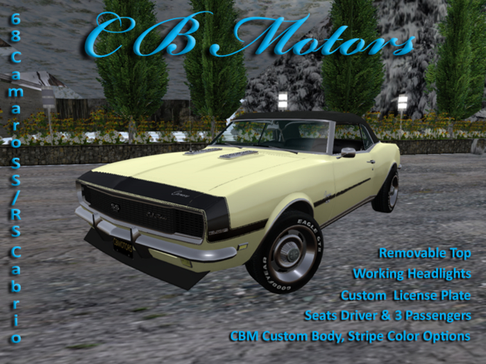 Second Life Marketplace - 68 CBM Camaro Cabrio SS/RS