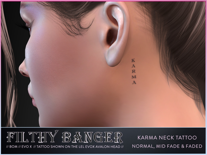 Second Life Marketplace - FB - karma - neck tattoo - (lel EvoX)