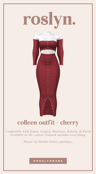 Second Life Marketplace - roslyn. colleen outfit. cherry