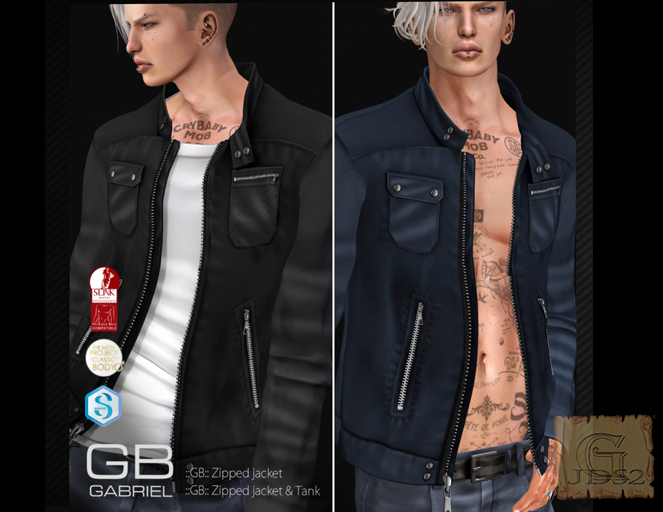 Second Life Marketplace - ::GB:: Zipped jacket* / Black/(Signature ...