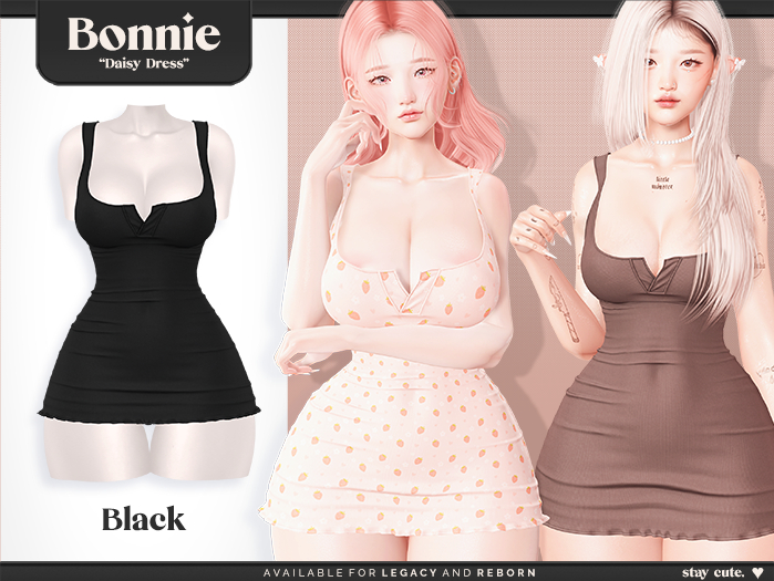 Second Life Marketplace - Bonnie - Daisy Dress Black