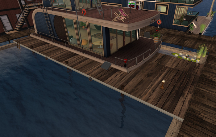 Second Life Marketplace - LH-Houseboat Sea Wall & Walkway (32m x 32m)