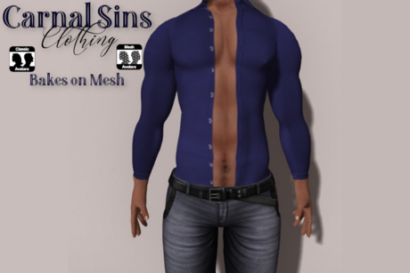 Second Life Marketplace - {CS} Tops - Robbie Blue