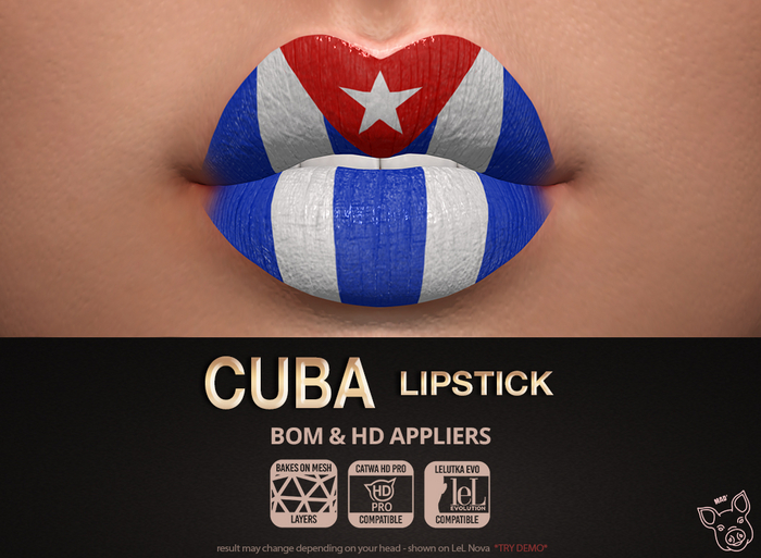 Second Life Marketplace - Mad' - Cuba Lipstick [BOM & HD APPLIERS]
