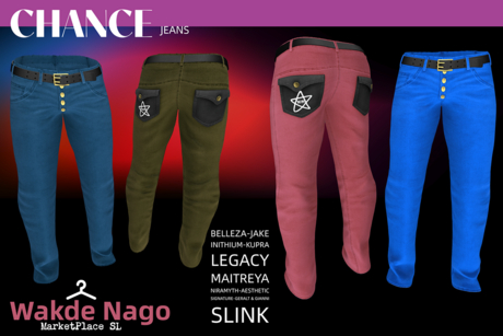Second Life Marketplace - WN Chance Jeans - Set of 14 for Legacy