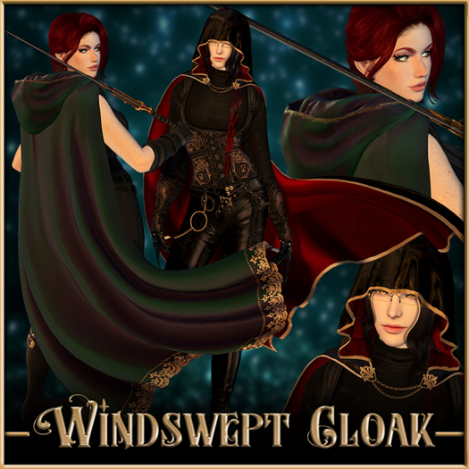 Second Life Marketplace - Raven Bell x Mythril - Windswept Cloak [All 4]
