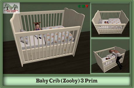 Second Life Marketplace - Lady's Garden - Baby Crib (Zooby) 3 Prim