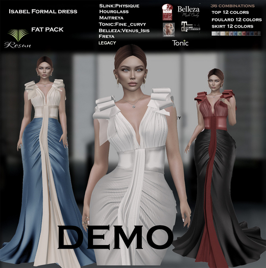 Second Life Marketplace - Res_Isabel long dress all colors demo