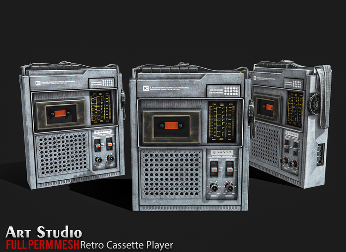 Second Life Marketplace - Art Studio.FULL PERM \\ Retro Cassette Player