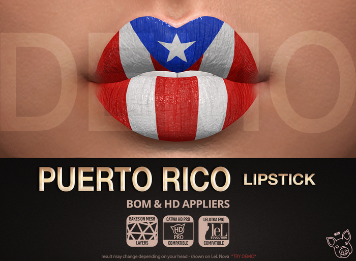 Second Life Marketplace - Mad' - Puerto Rico Lipstick [DEMO] [BOM & HD ...