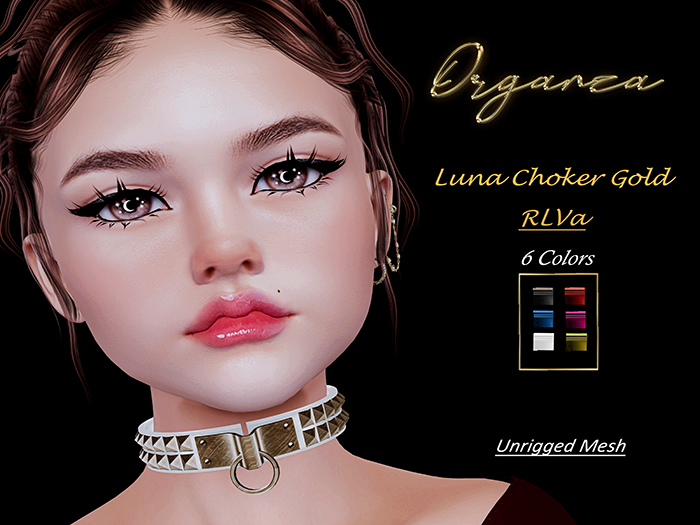 Second Life Marketplace - .: Organza :. Luna Choker Gold RLVa