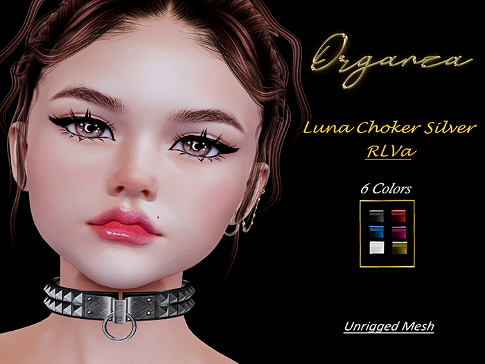 Second Life Marketplace - .: Organza :. Luna Choker Silver RLVa