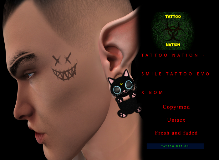 Second Life Marketplace - Tattoo nation - Smile tattoo Evo X BoM